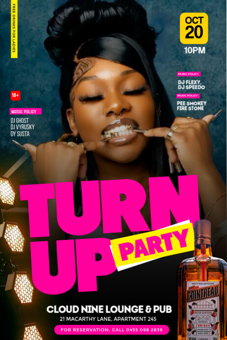 Black Maximalist Black 3d Turn Up Friday Party Event Flyer A4 Poster ...