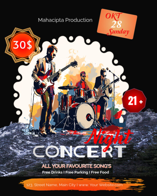 Modèle Black Maximalist Black Concert Instagram Portrait | PosterMyWall