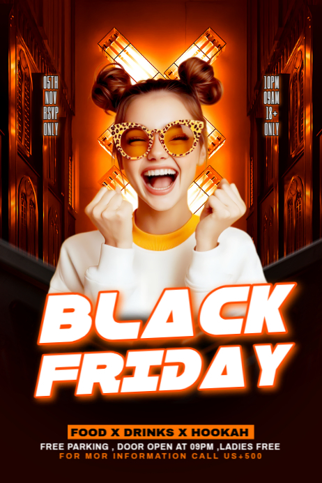 Black Maximalist Black Friday Party Banner 4' × 6' Template | PosterMyWall