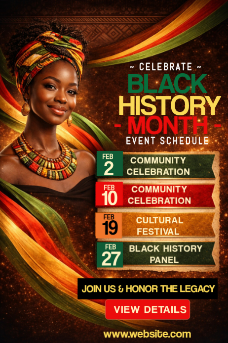 Black Maximalist Black History Month Event Poster – African Cultural ...
