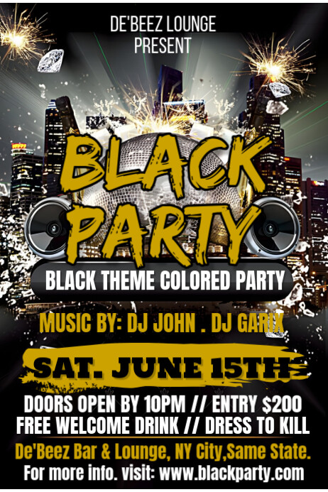 Plantilla de Black Maximalist Black Party Poster | PosterMyWall