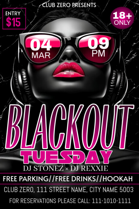 Black Maximalist Blackout Night Party Poster Template | PosterMyWall
