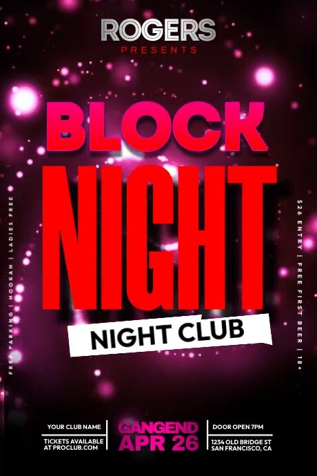 Black Maximalist Block Night Party Poster Template | PosterMyWall