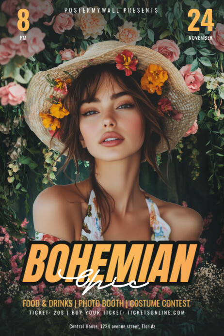 Copy of Black Maximalist Bohemian Chic Party Flyer Poster | PosterMyWall