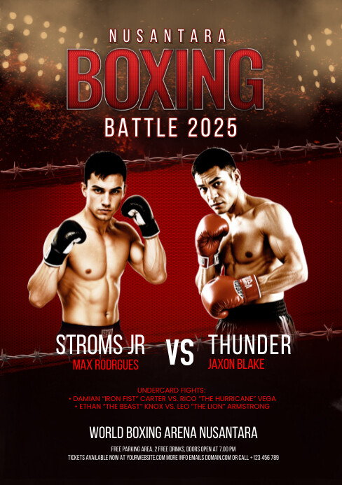 Black Maximalist Boxing Battle Flyer Template | PosterMyWall