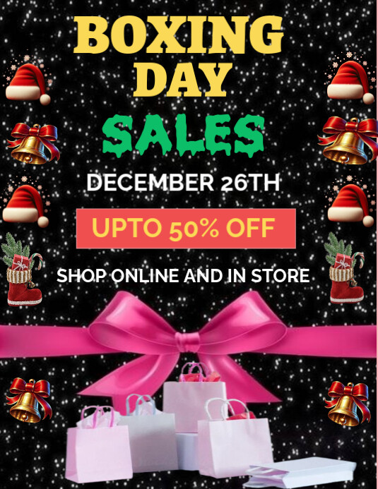 Copy of Black Maximalist Boxing Day Sales Flyer (us Letter) | PosterMyWall