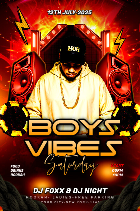 Plantilla de Black Maximalist Boy Vibes Party Poster | PosterMyWall