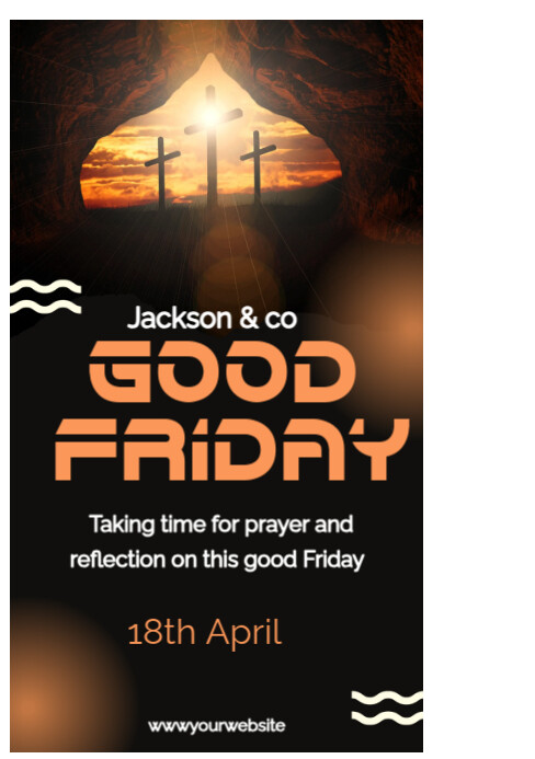 Black Maximalist Brown And Black Simple Good Friday Post A5 Template ...