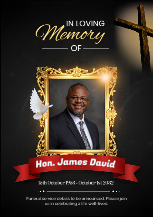 Plantilla de Black Maximalist Burial Flyer A5 | PosterMyWall