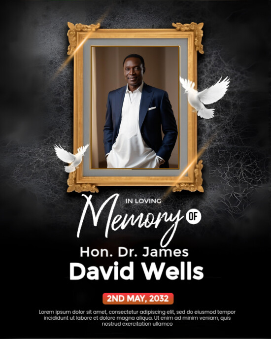 Black Maximalist Burial Flyer Template Instagram Portrait | PosterMyWall