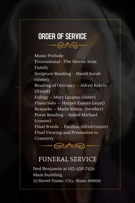 Copy of Black Maximalist Burial Order Of Service Temp | PosterMyWall