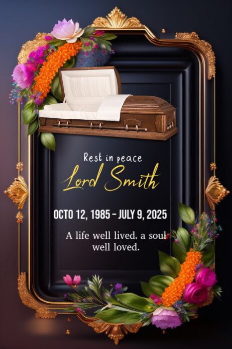 Black Maximalist Burial Poster Poster Template | PosterMyWall