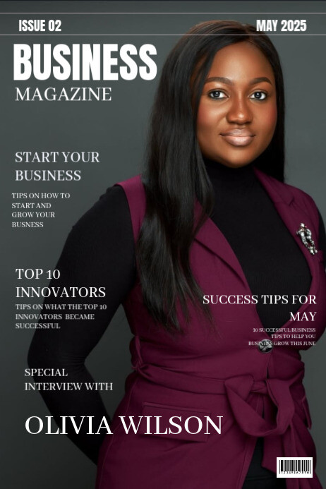 Black Maximalist Business Magazine Cover Poster Template | PosterMyWall