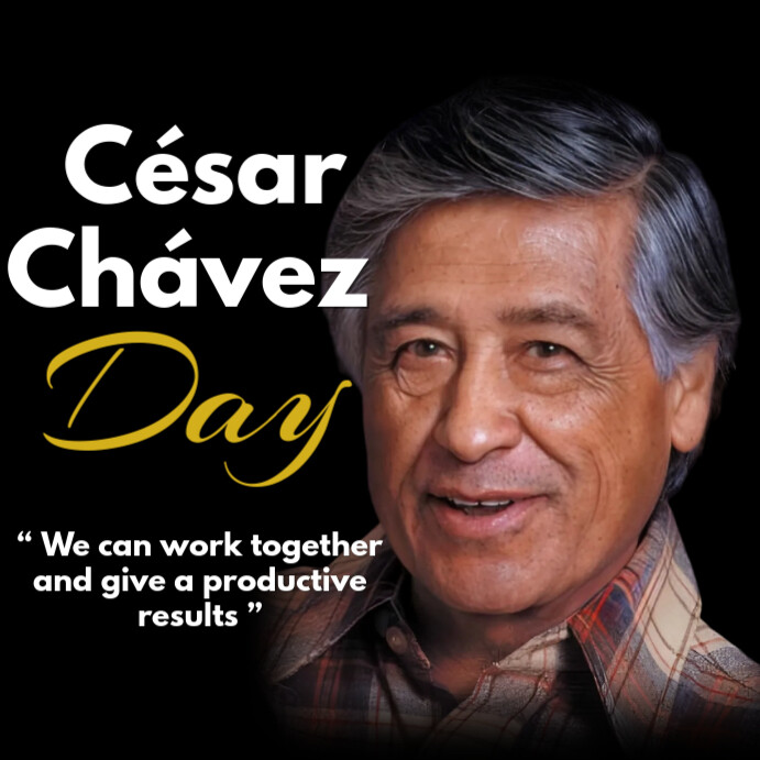 Black Maximalist César Chávez Day Instagram Post Template | PosterMyWall