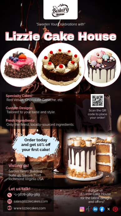 Black Maximalist Cakes, Bakers & Pastries Instagram Story Template | PosterMyWall