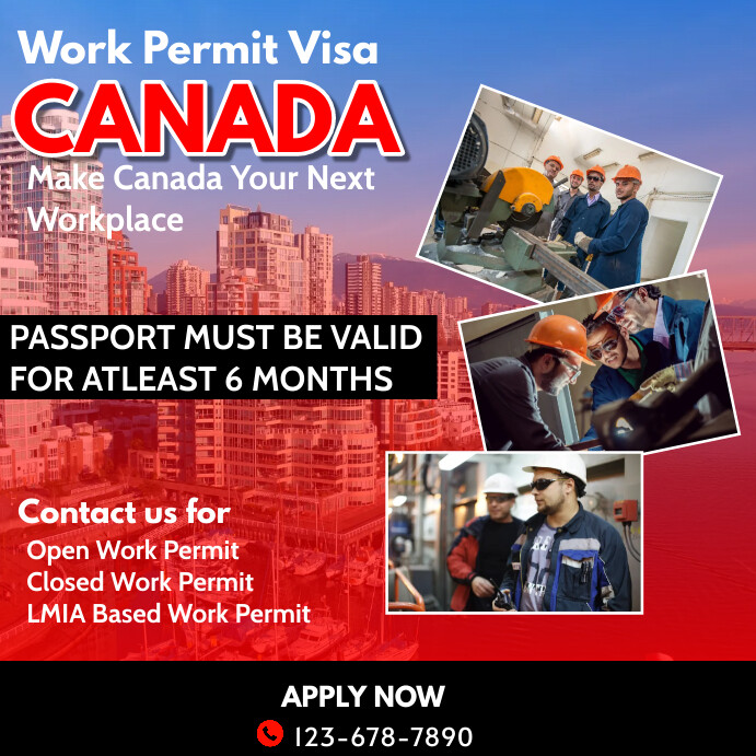 Copy of Black Maximalist Canada Work Permit Visa Inst | PosterMyWall
