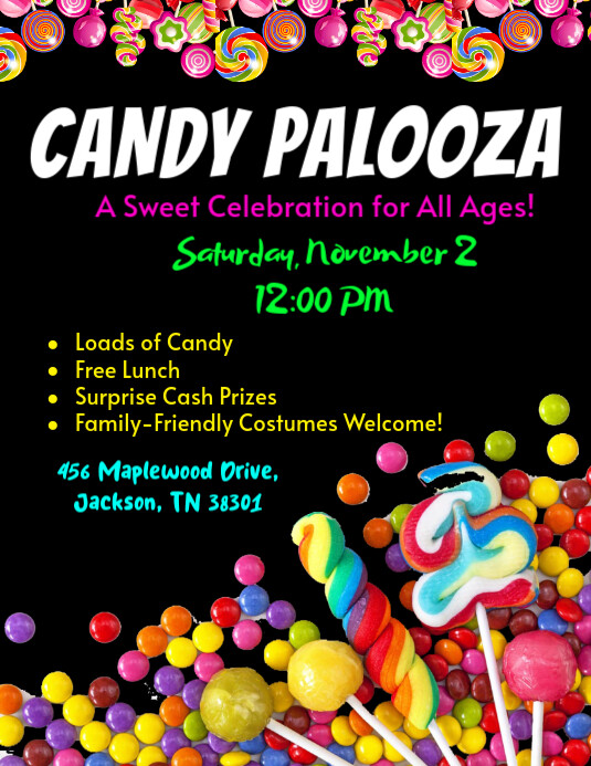 Copy of Black Maximalist Candy Palooza Flyer (us Letter) | PosterMyWall