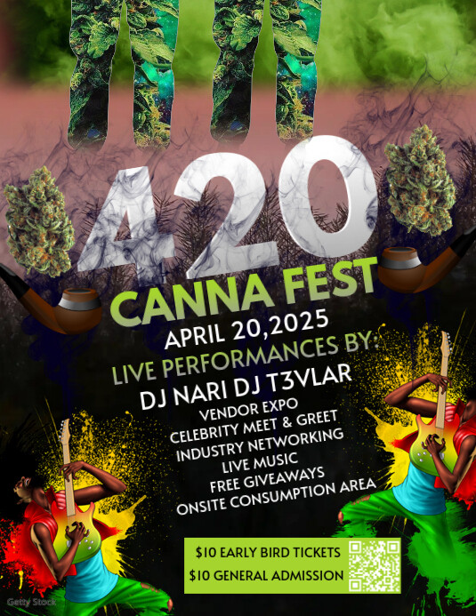 Black Maximalist Cannabis Festival Flyer (us Letter) Template ...