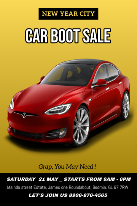 Black Maximalist Car Boot Sale Poster Template | PosterMyWall