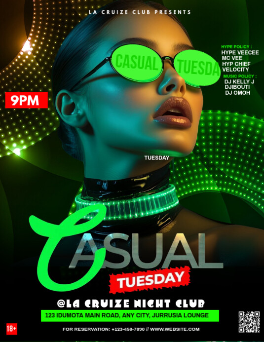Black Maximalist Casual Tuesday Flyer (us Letter) Template | PosterMyWall