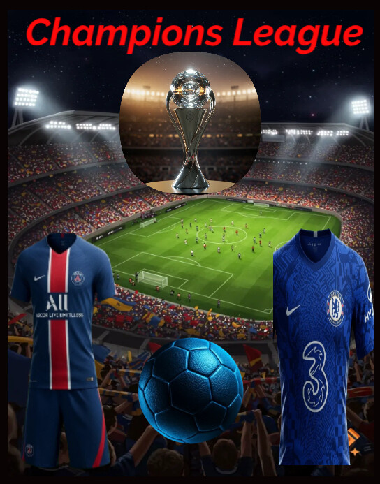 Black Maximalist Champions League Stadium Poster/wallboard Template ...