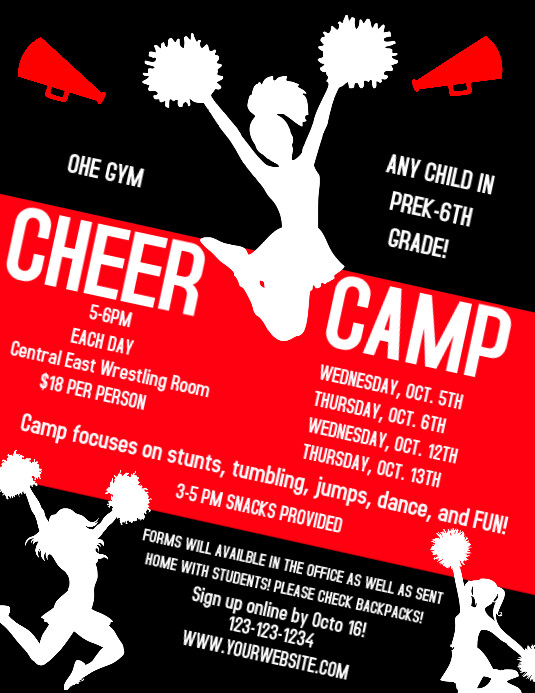 Black Maximalist Cheer Camp Flyer (us Letter) Template | PosterMyWall