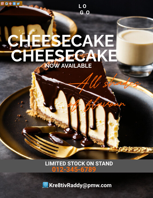 Copy of Black Maximalist Cheesecake Flyer (us Letter) | PosterMyWall