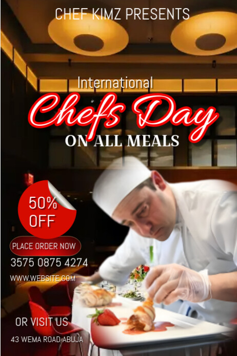 Black Maximalist Chef's Day Post Poster Template | PosterMyWall