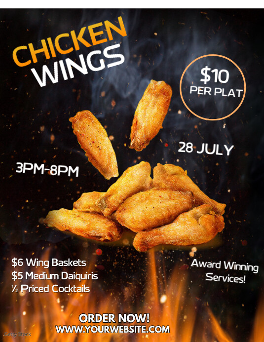 Copy of Black Maximalist Chicken Wings Flyer (us Lett | PosterMyWall