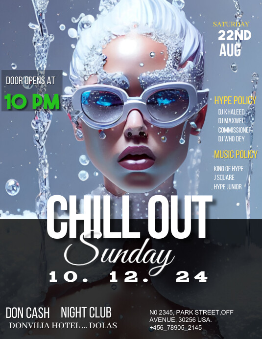 Black Maximalist Chill Out Sunday Event Invit Template | PosterMyWall
