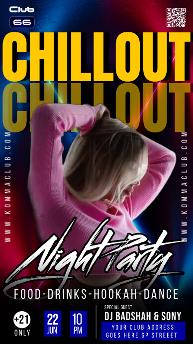 Plantilla de Black Maximalist Chillout Night Party Ads Ins | PosterMyWall