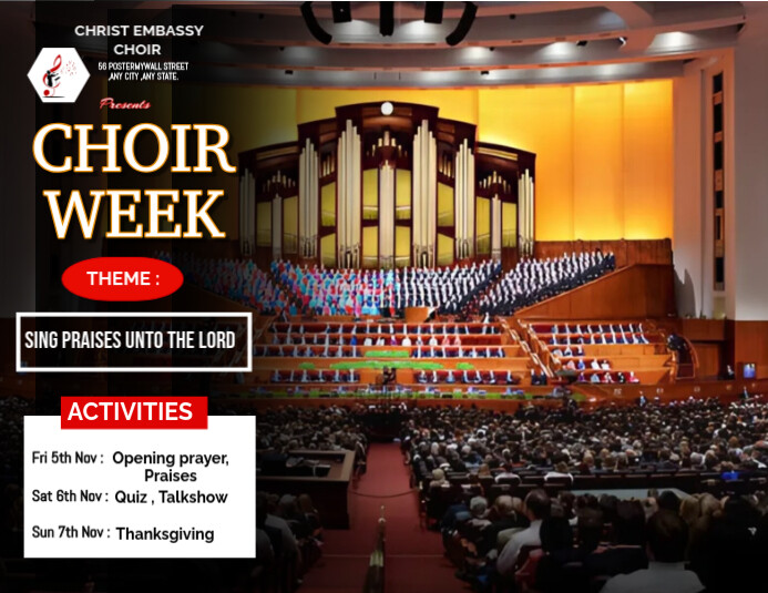 Copy of Black Maximalist Choir Week Flyer (us Letter) | PosterMyWall