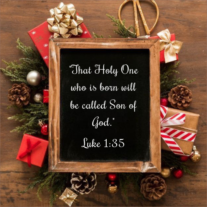 Plantilla de Black Maximalist Christmas Bible Verse Luke 1:35 Instagram ...