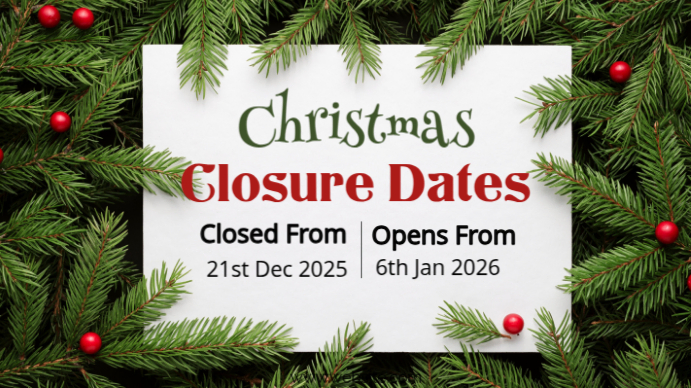Black Maximalist Christmas Closure Dates Digital Display (16:9 ...