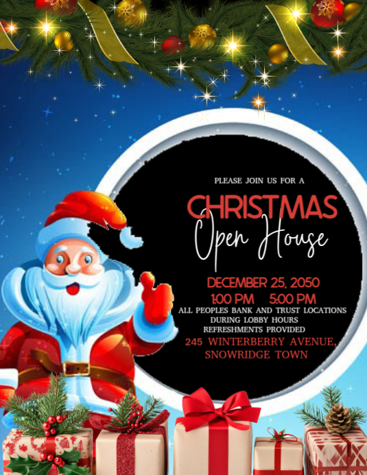 Black Maximalist Christmas Open House Flyer (us Letter) Template ...