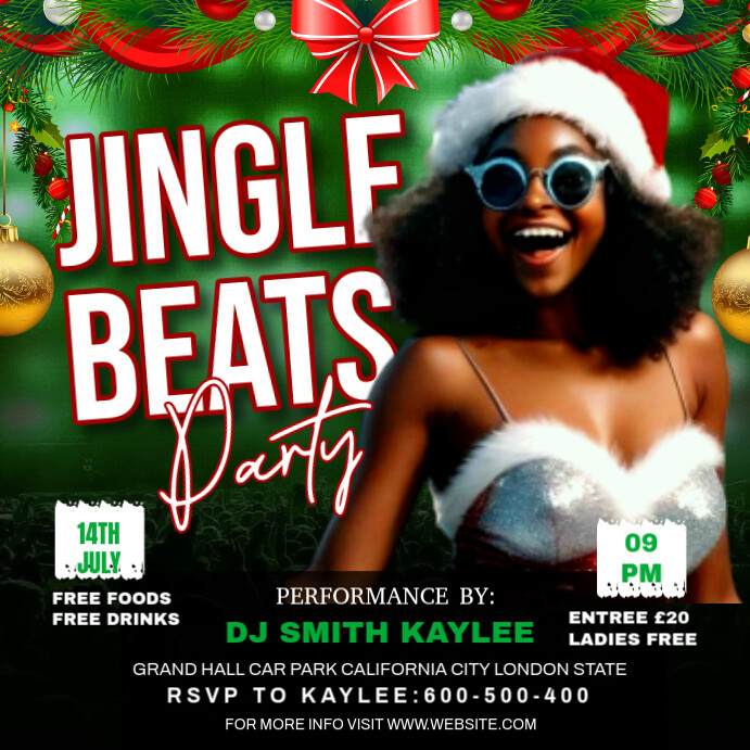 Black Maximalist Christmas Party Invitation Template Instagram Post | PosterMyWall