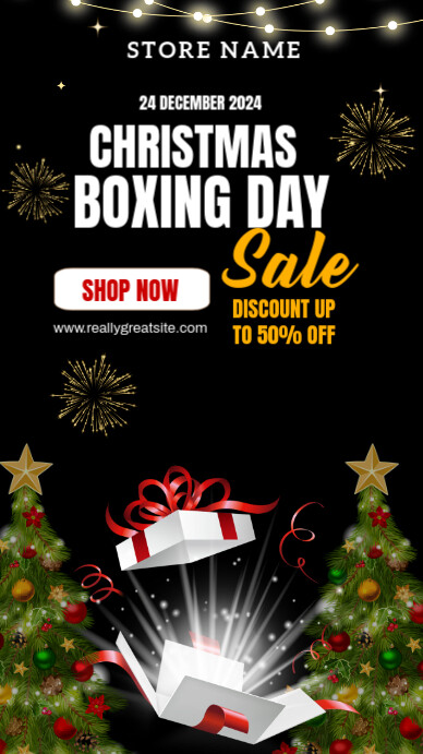 Black Maximalist Christmas Sale Instagram Story Template | PosterMyWall