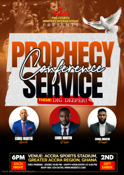 Black Maximalist Church A4 Template | PosterMyWall