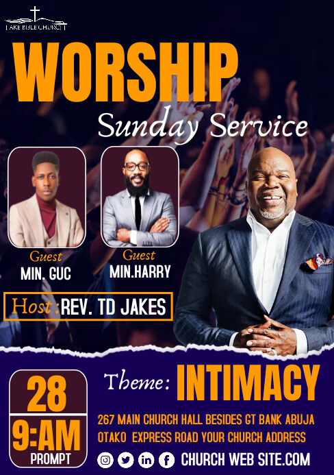 Plantilla de Black Maximalist Church A5 | PosterMyWall