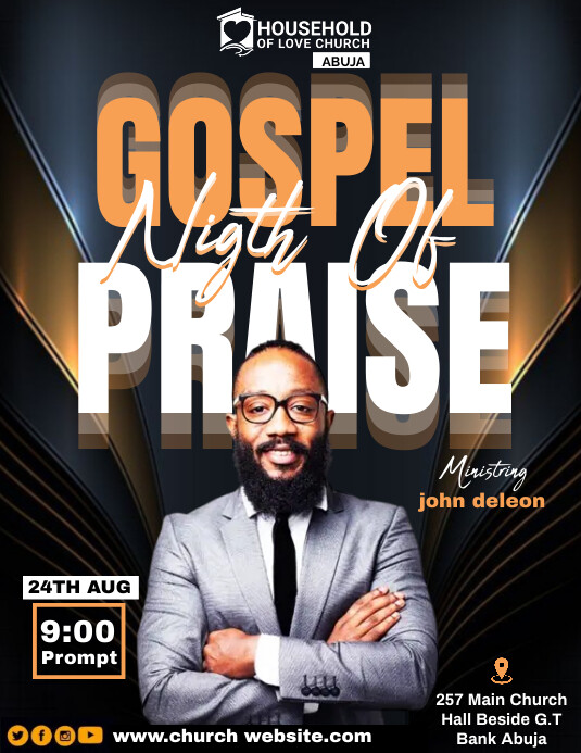 Black Maximalist Church Flyer (us Letter) Template | PosterMyWall