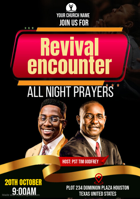 Black Maximalist Church Flyer A4 Template | PosterMyWall