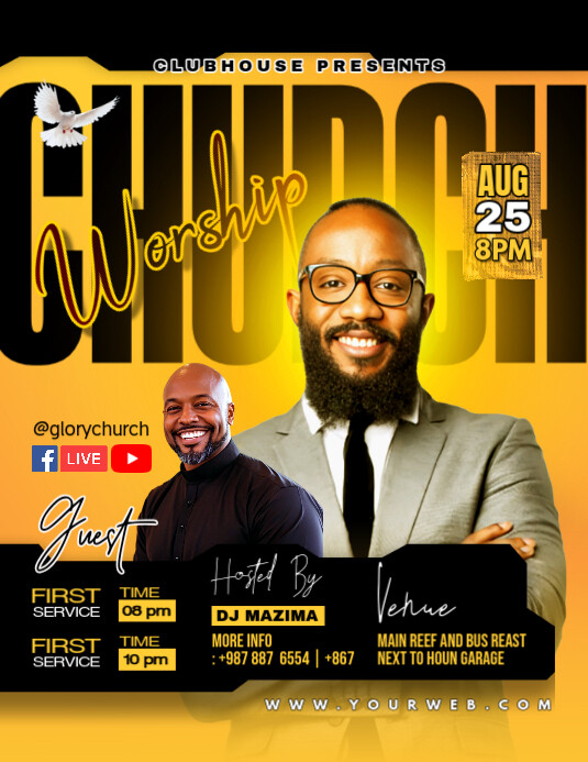 Modèle Black Maximalist Church Flyer Template | PosterMyWall