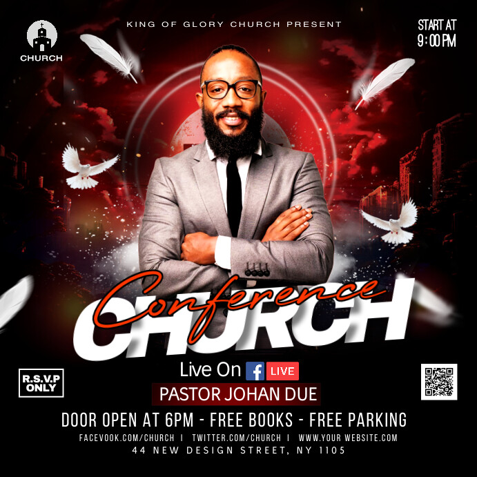 Plantilla de Black Maximalist Church Flyer Template Instag | PosterMyWall