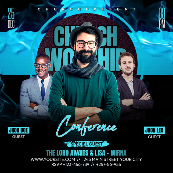 Copy of Black Maximalist Church Flyer Template Instagram Post | PosterMyWall