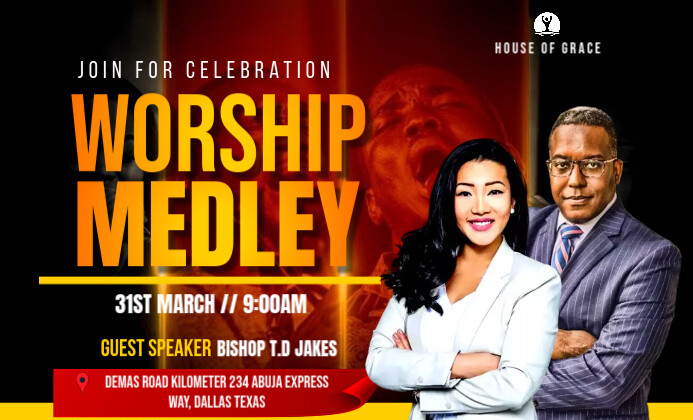 Black Maximalist Church Flyer Us Legal Template | PosterMyWall