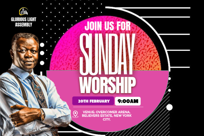 Black Maximalist Church Flyers Poster Template | PosterMyWall