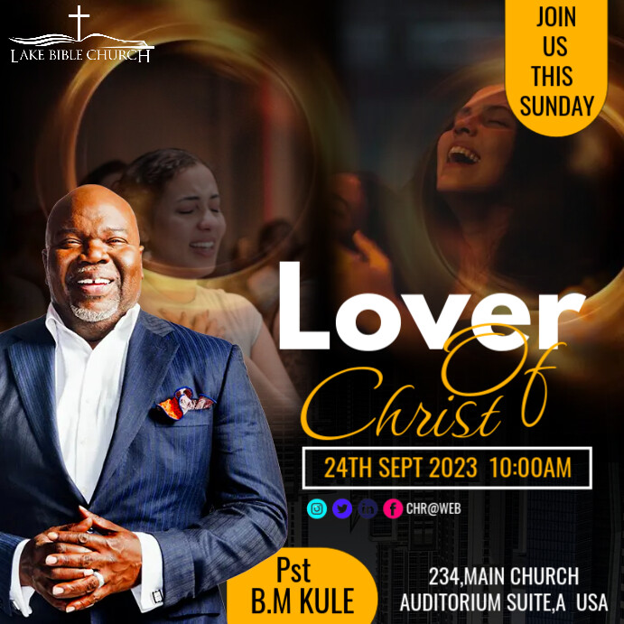 Black Maximalist Church Instagram Post Template | PosterMyWall