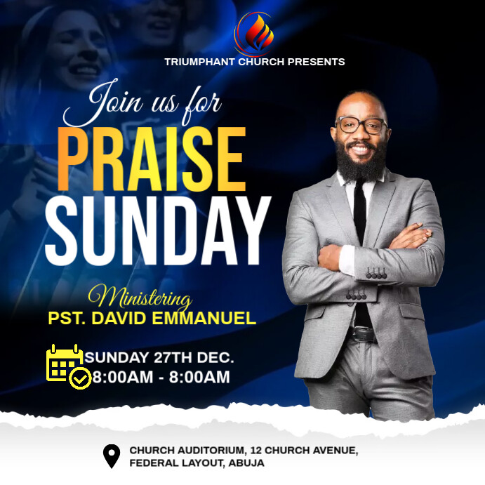 Black Maximalist Church Instagram Post Template | PosterMyWall