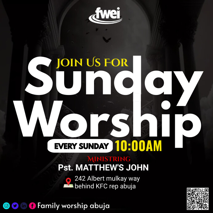 Black Maximalist Church Instagram Post Template | PosterMyWall