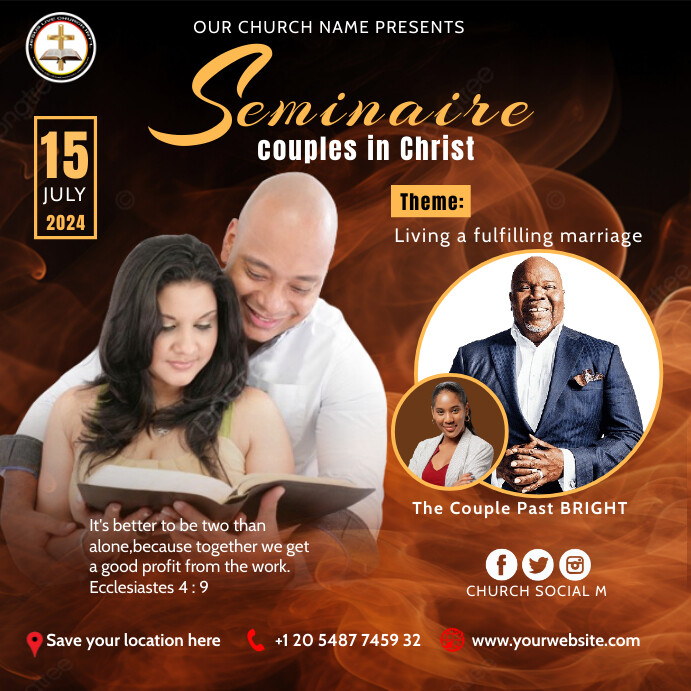 Black Maximalist Church Instagram Post Template | PosterMyWall